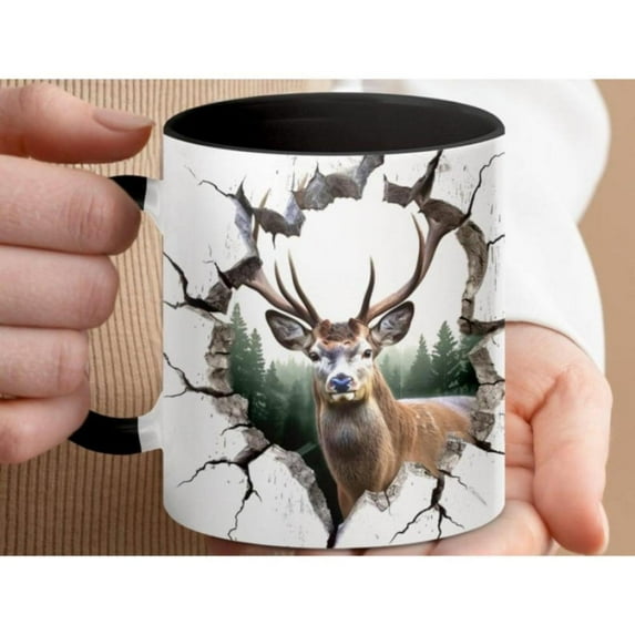3D Deer Stag Mug Wrap Realistic Stag Antlers Sublimation Template ...