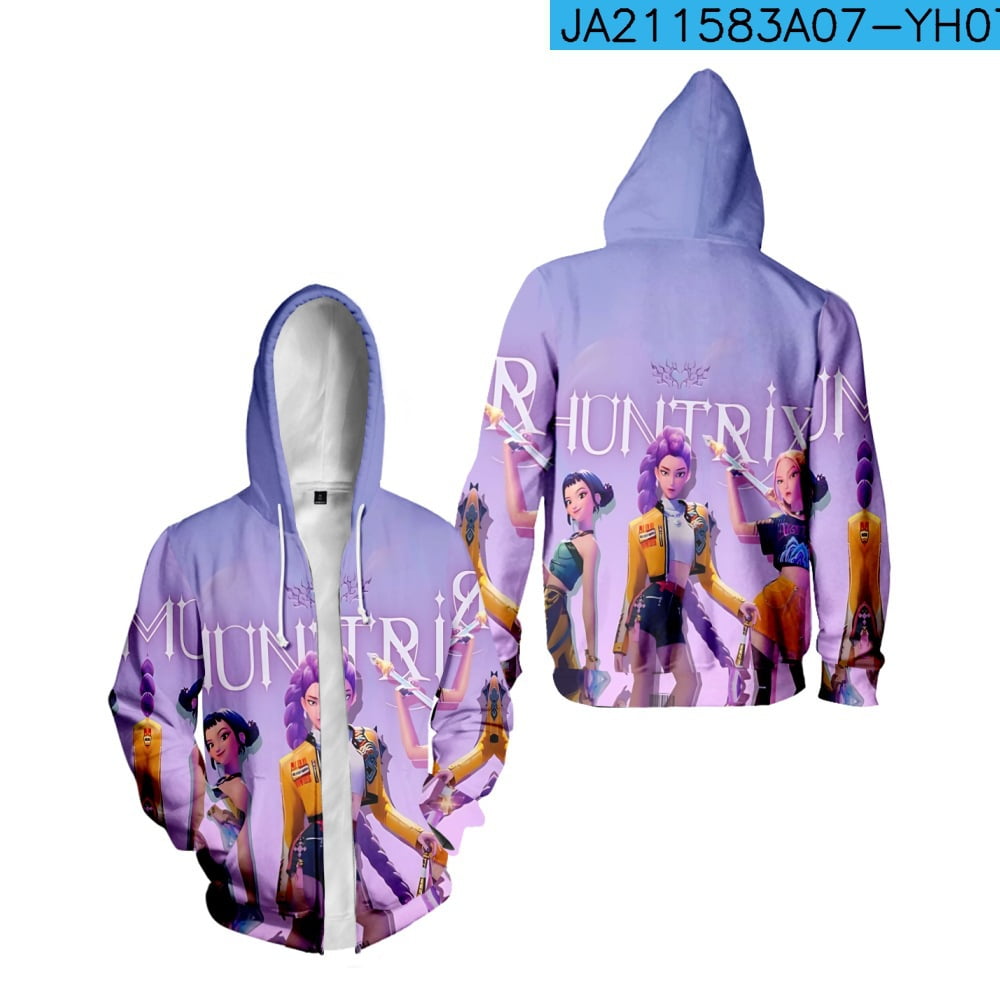 3D Demon Movie Hunters Fashion Pullover Hooded Zip Sweater - Walmart.com