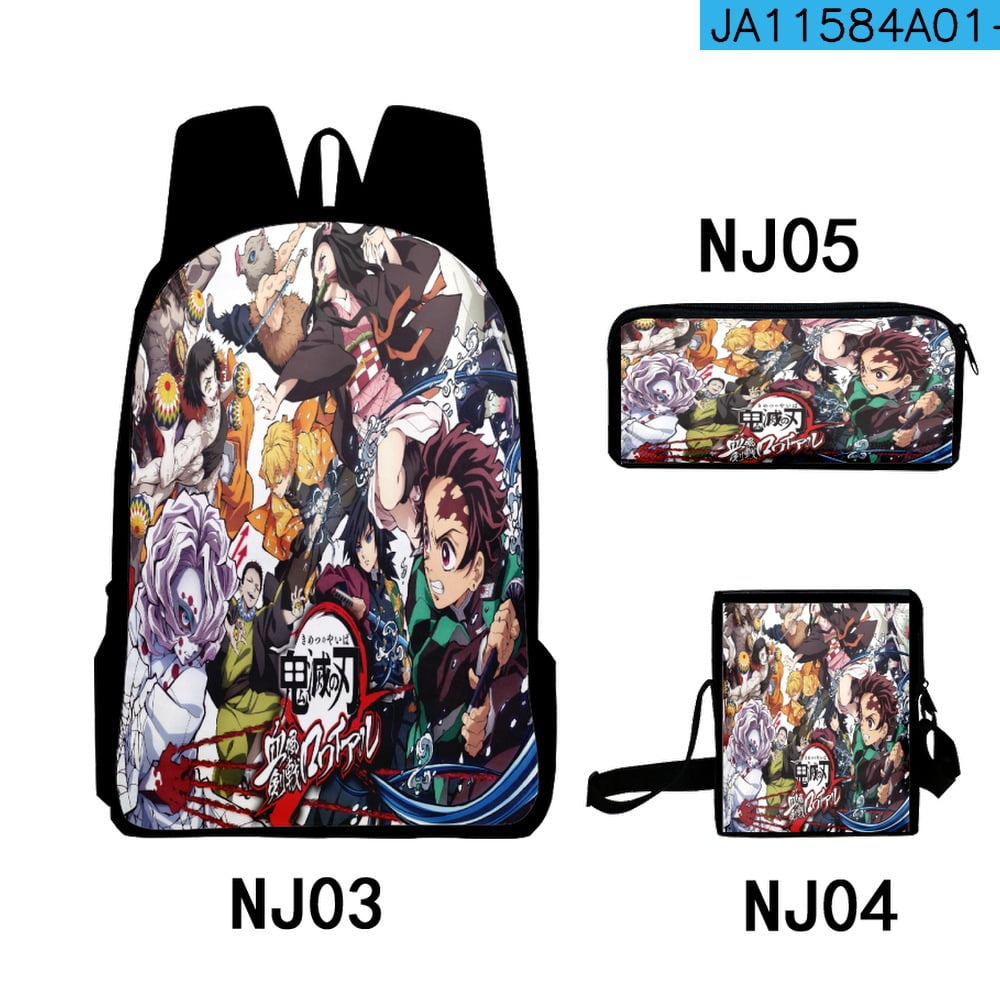 3D Demon Slayer Backpack Cartoon Backpack Three-Piece Printing ...