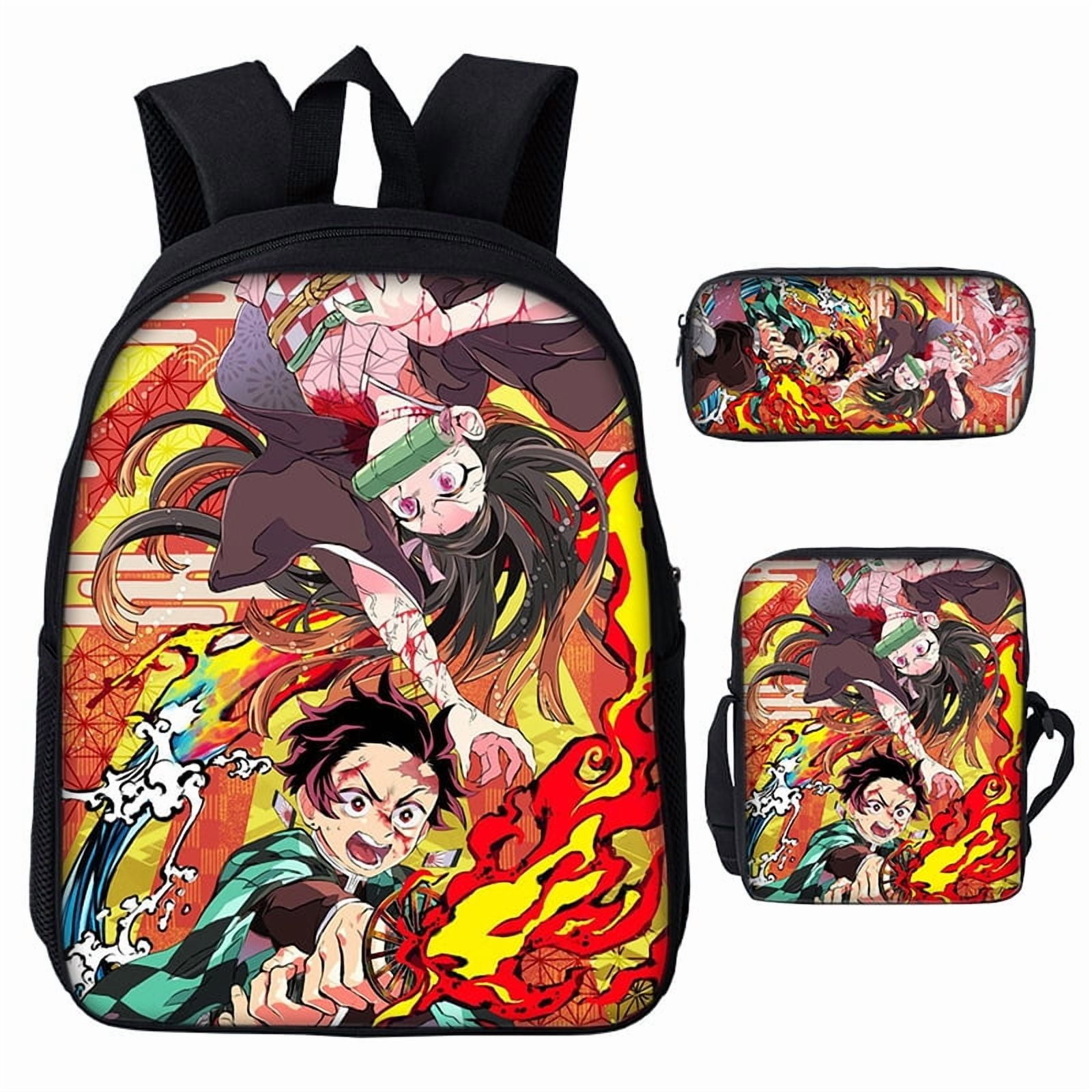 3D Demon Slayer Backpack Cartoon Backpack Three-Piece Printing ...
