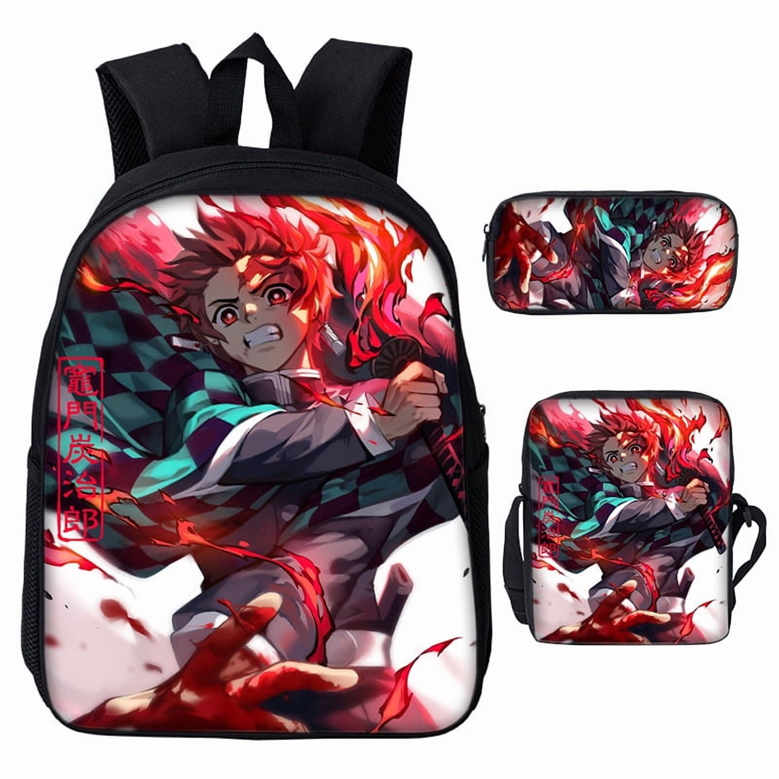 3D Demon Slayer Backpack Cartoon Backpack Three-Piece Printing ...