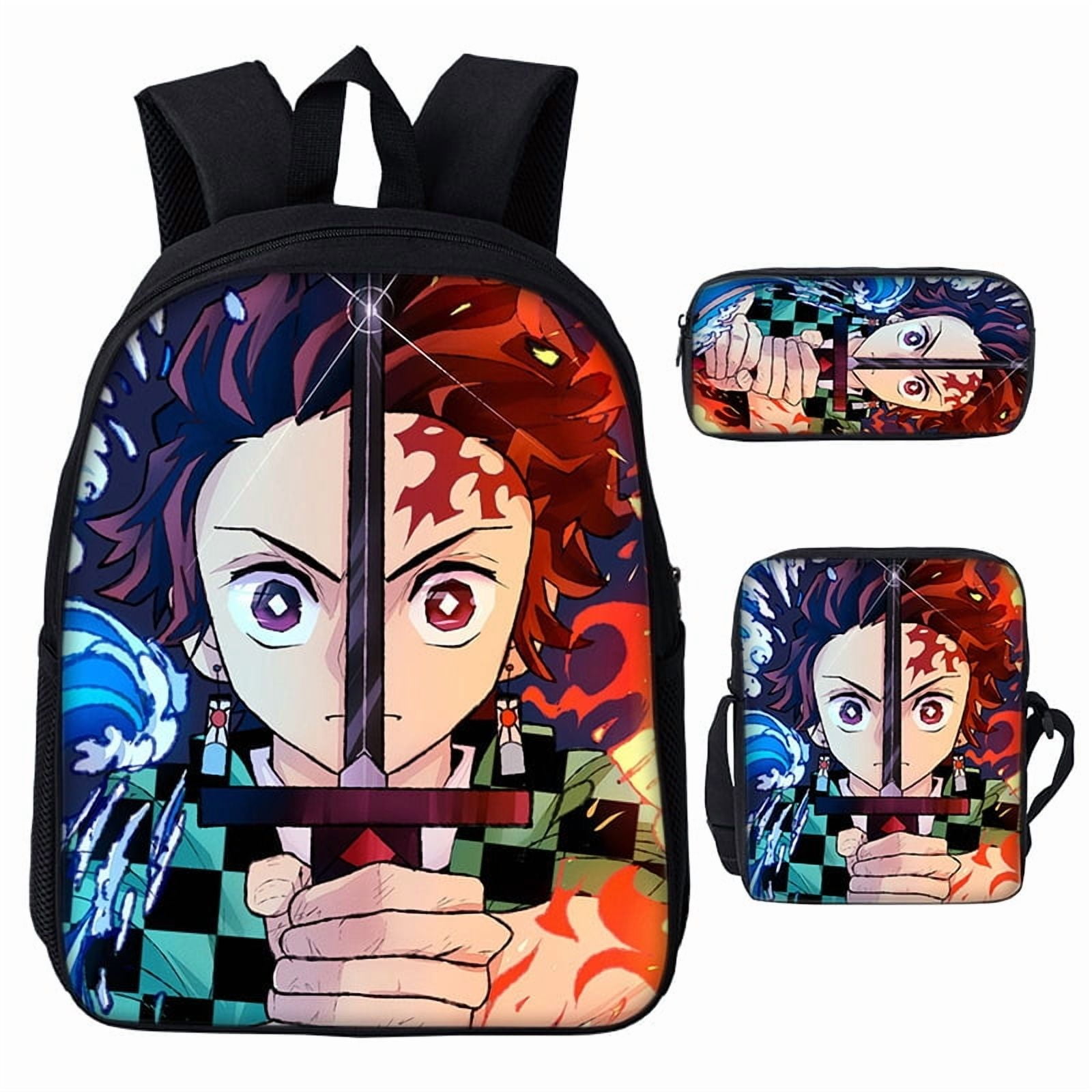 3D Demon Slayer Backpack Cartoon Backpack Three-Piece Printing ...