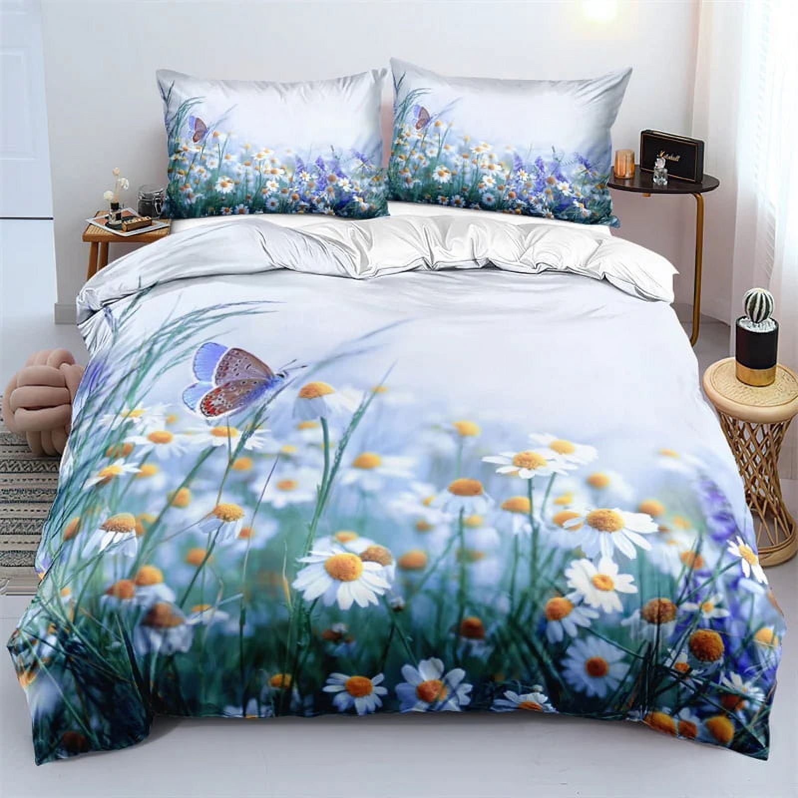 3D Design Flower Duvet Cover Sets King Twin Size Floral Print Bedding ...
