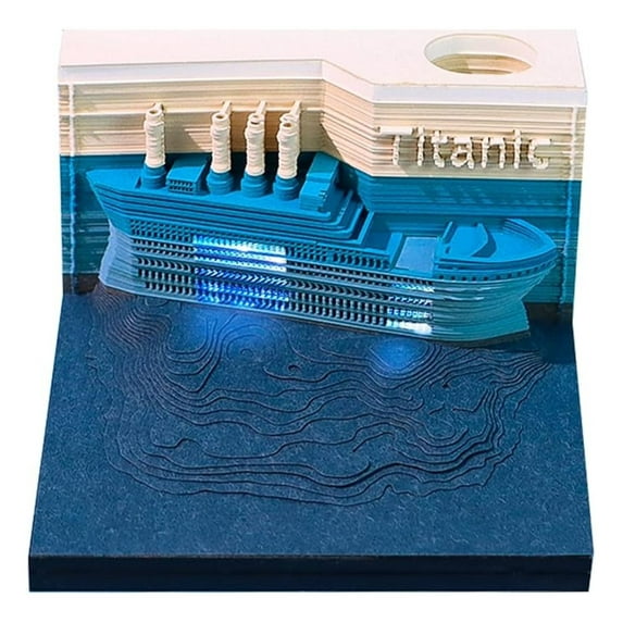 3D Desk Calendar 2026 Titanic Ship Model 3D Memo Pad Paper Notes With ...