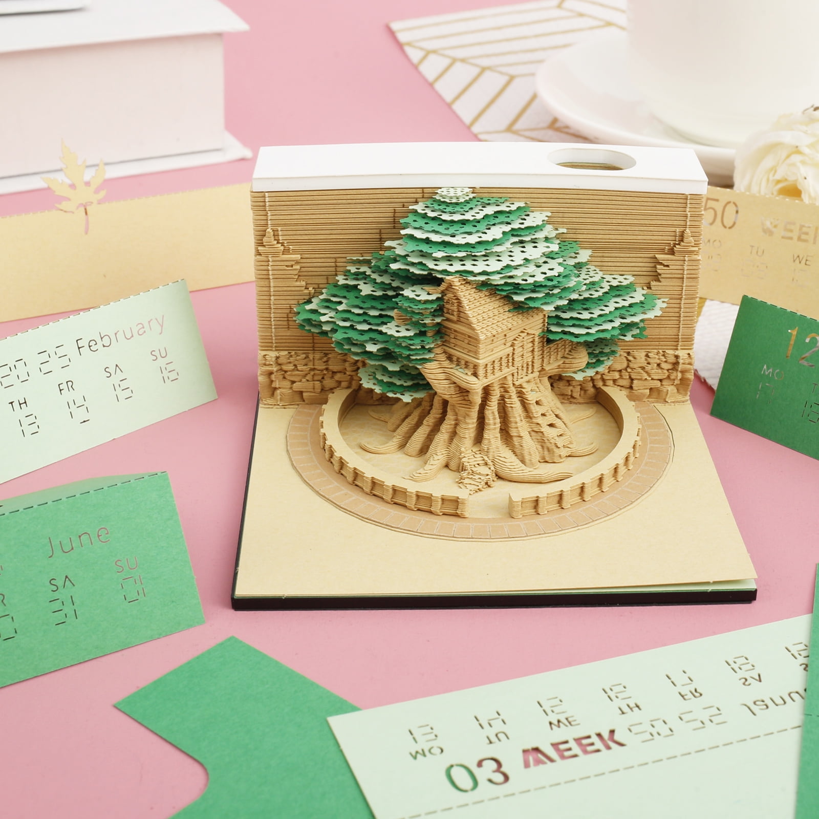 3D Desk Calendar Unique and Creative Paper Sculpture Calendar ...