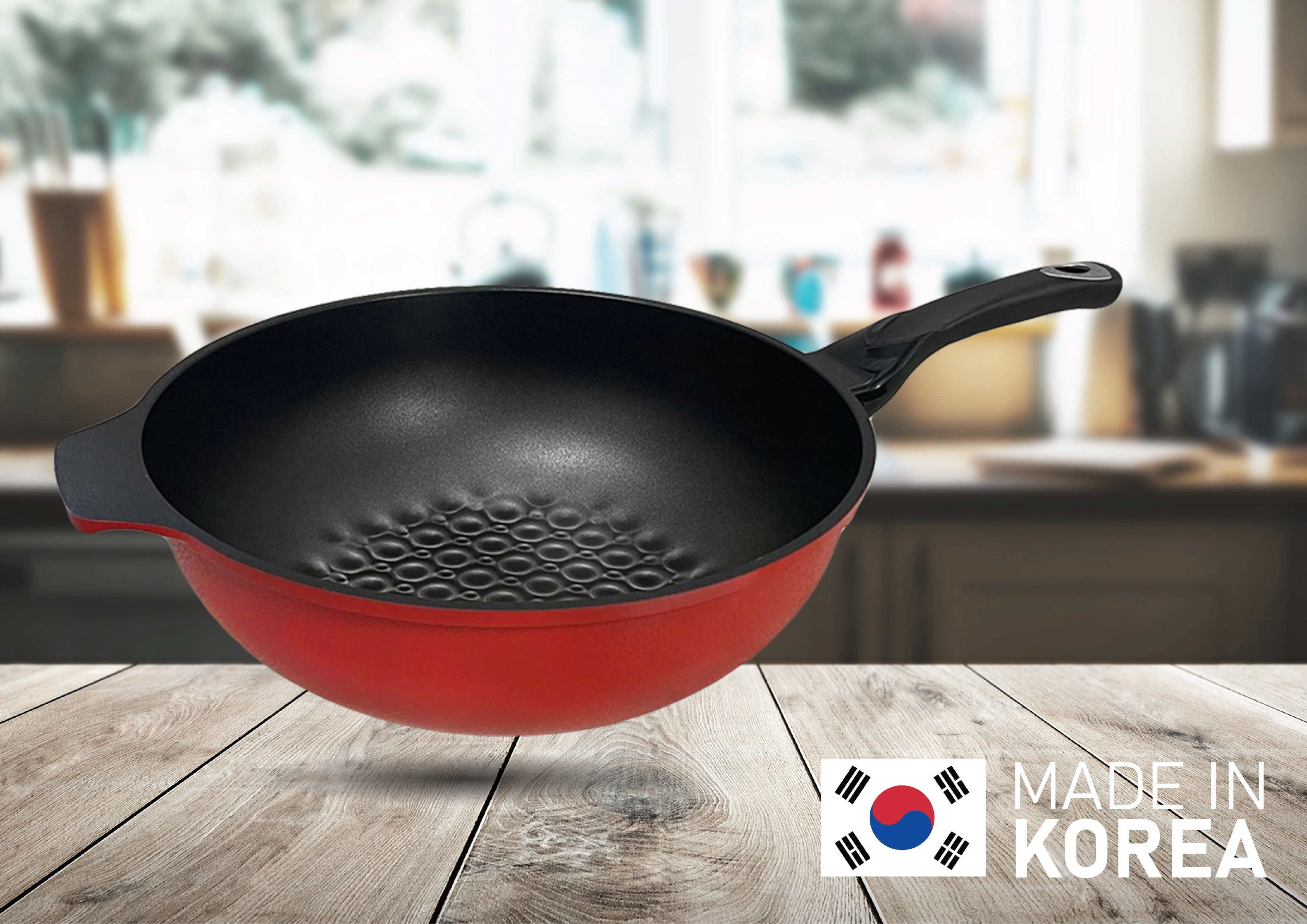 3D Diamond Coating Nonstick Wok Frying Pan 13"/32cm Made in Korea ...