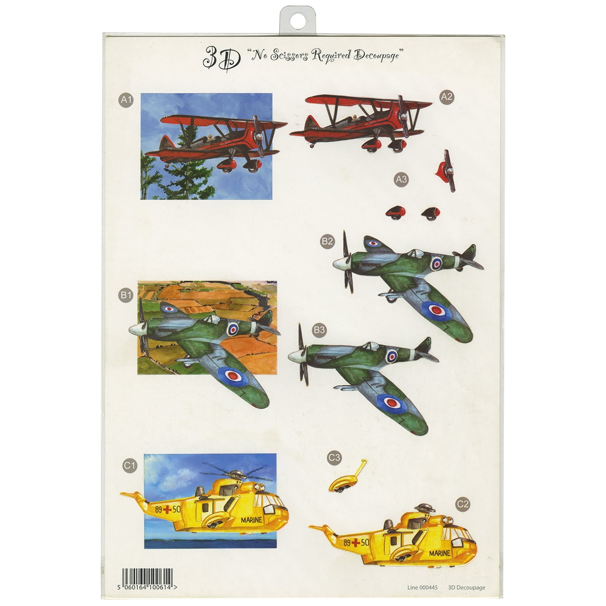3D Die-Cut Decoupage Sheet 8.3"X11.69"-Planes, Pk 10, Craft UK ...