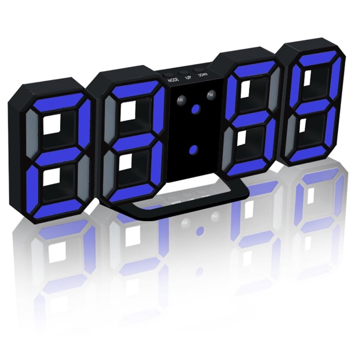 3D Digital Alarm Clock, Wall LED Number Time Clock with Auto Adjust ...