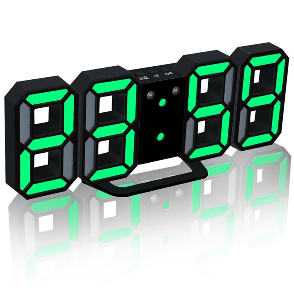 3D Digital Alarm Clock, Wall LED Number Time Clock with Auto Adjust ...