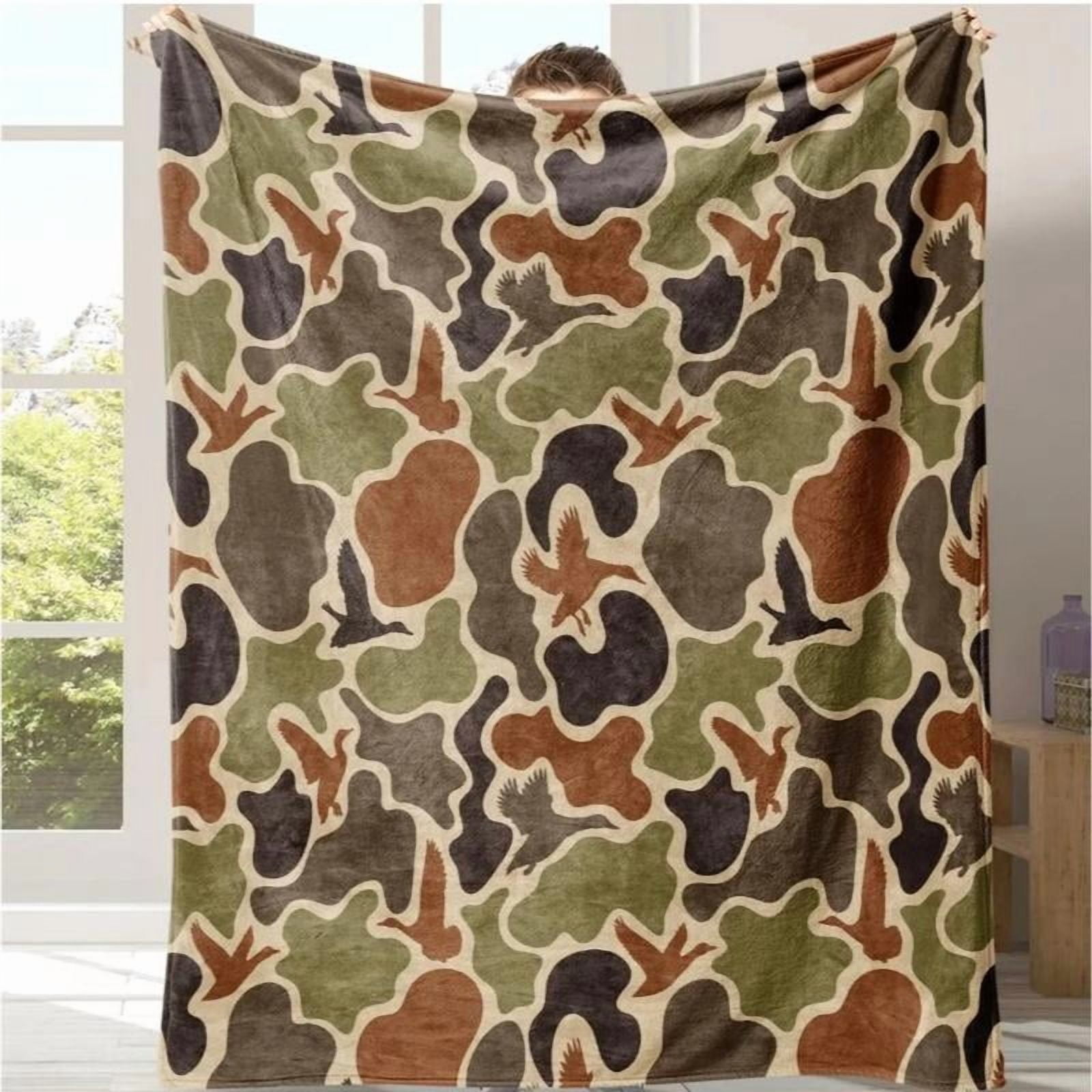 3D Digital Print Camouflage Flannel Blanket - Soft Lightweight Throw ...
