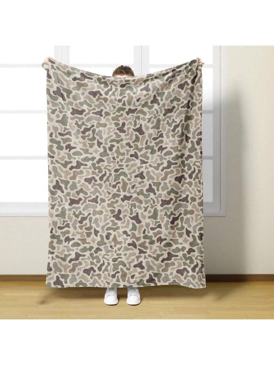 3D Digital Print Camouflage Flannel Throw - Soft Lightweight Rainbow ...