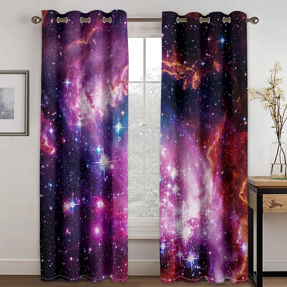 3D Digital Print Curtains for Living Room 2 Pieces The Great Solar ...