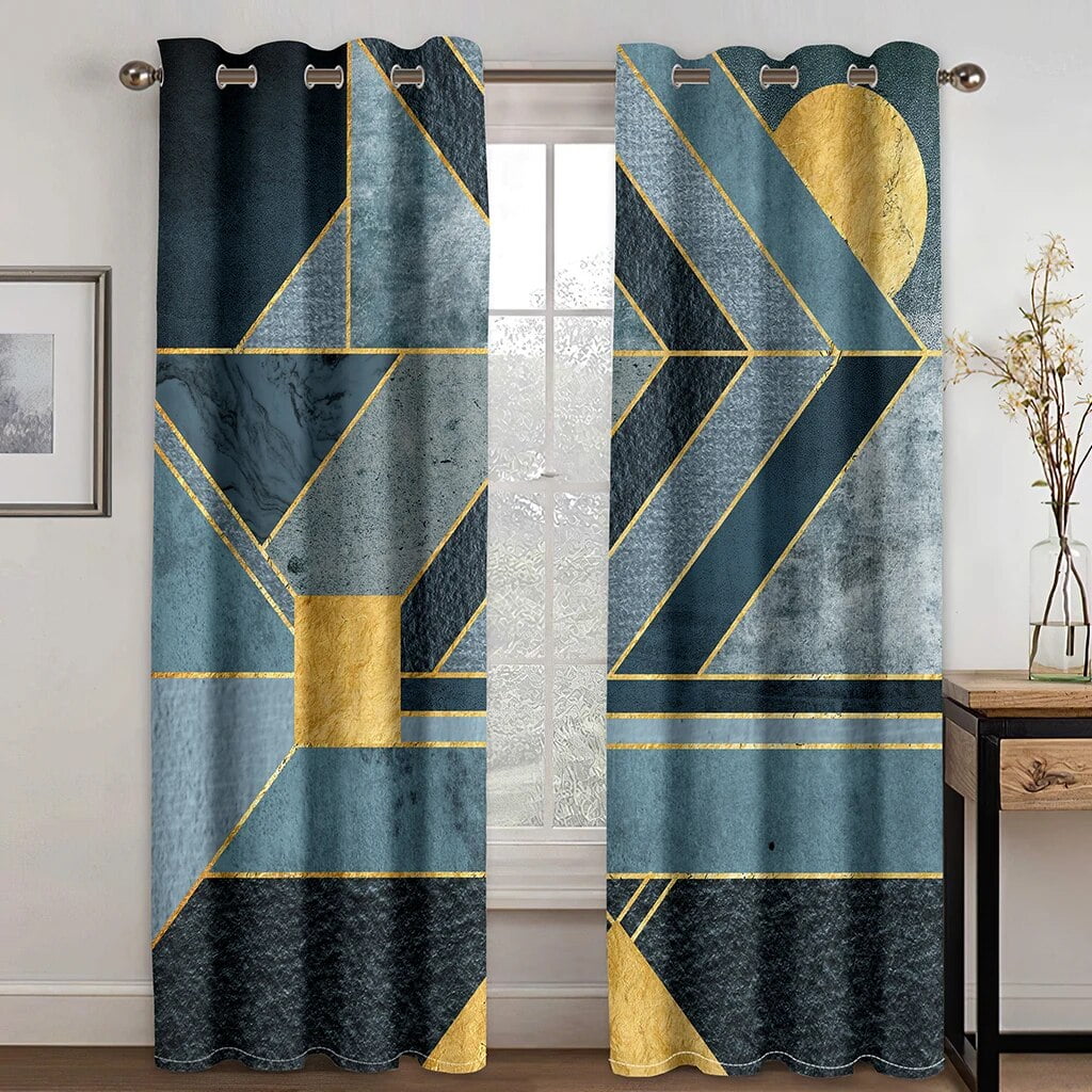 3D Digital Print Geometric Pattern Curtains For Bedroom Kids Boy ...