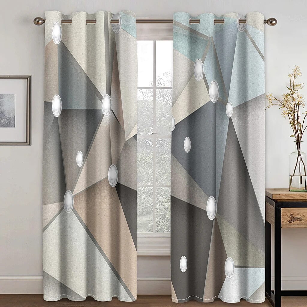 3D Digital Print Geometric Pattern Curtains For Bedroom Kids Boy ...