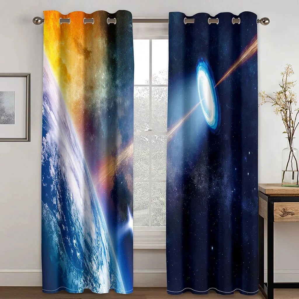 3D Digital Print Star Curtains For Living Room Bedroom Personality ...
