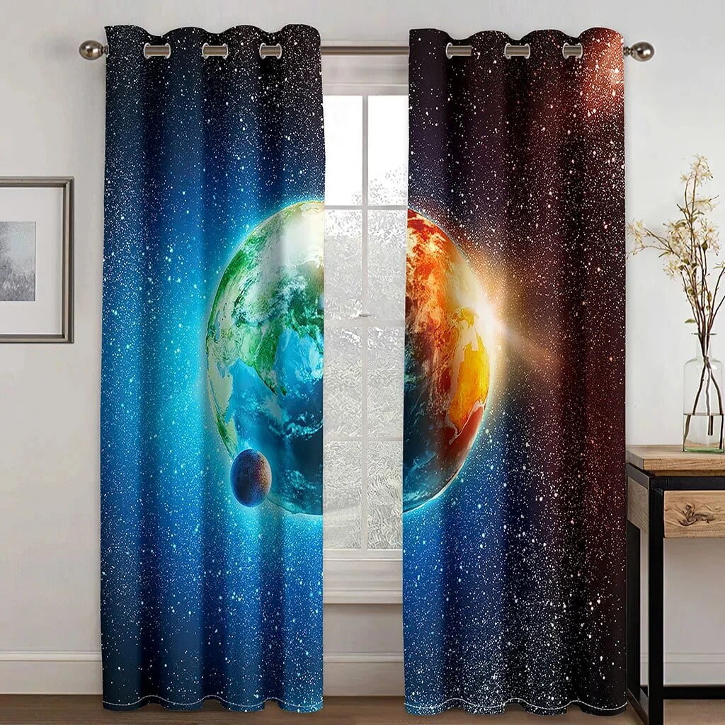 3D Digital Print Star Curtains For Living Room Bedroom Personality ...