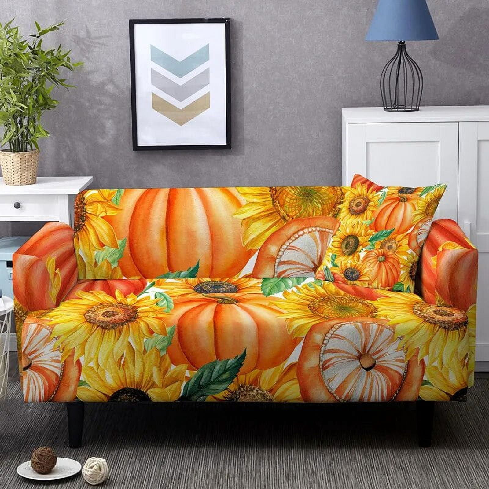 3D Digital Print Sunflowers Stretch Sofa Cover For Living Room 1/2/3/4 ...