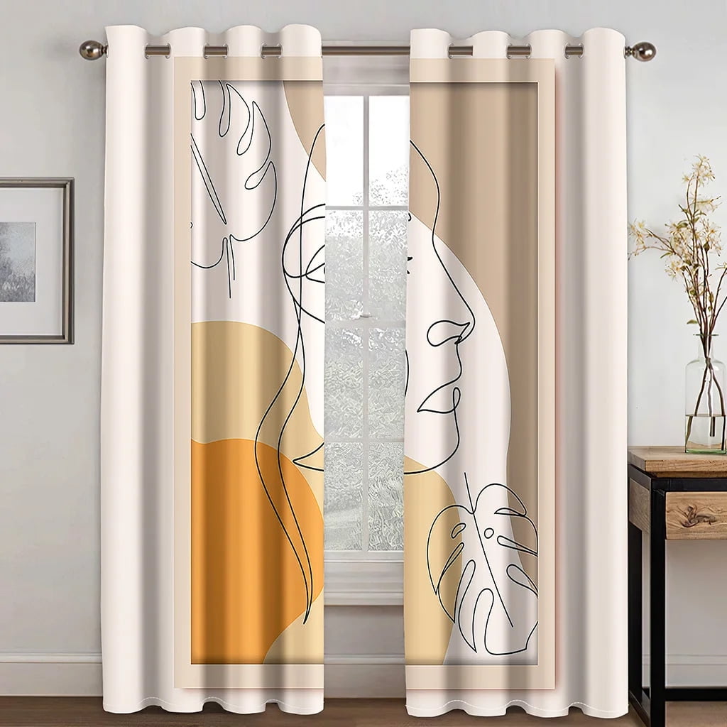 3D Digital Printing Abstract Minimalist Style Texture Sunshade Curtains ...