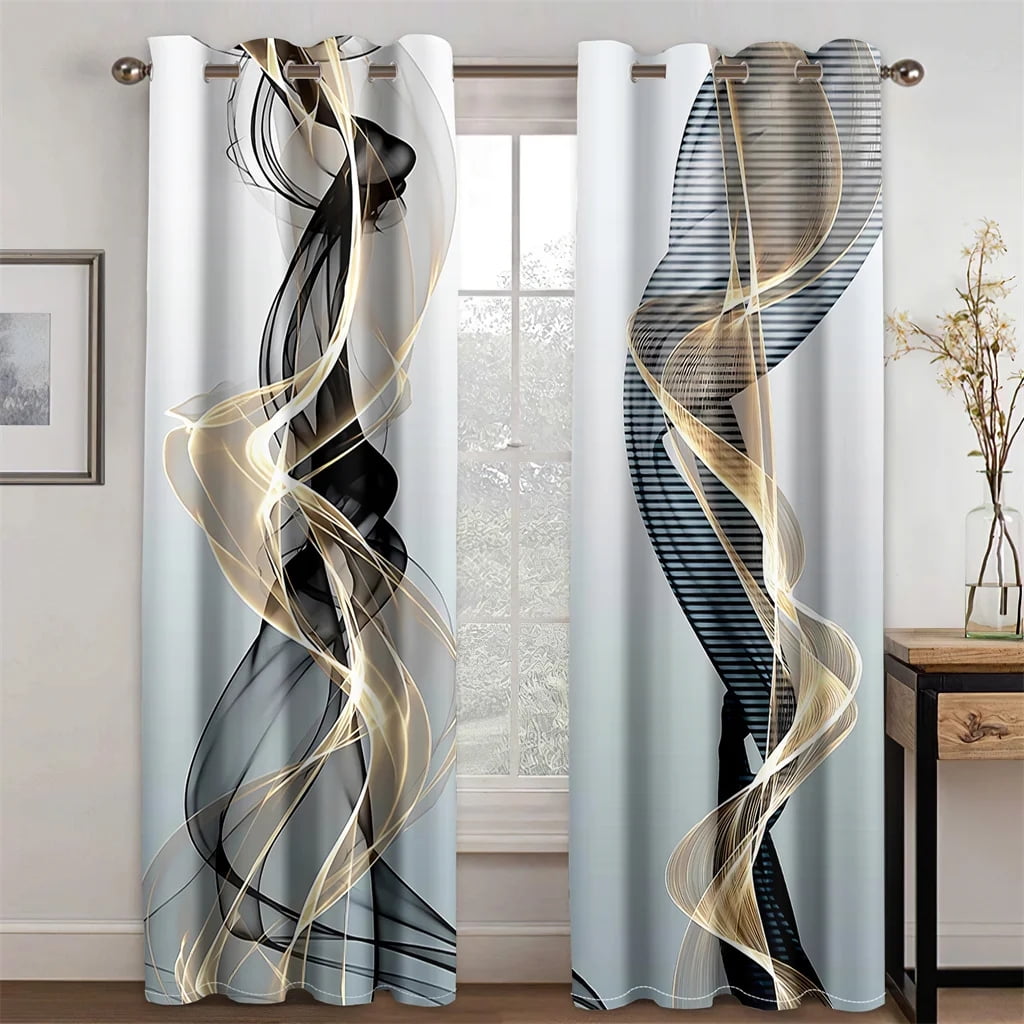3D Digital Printing Abstract Minimalist Style Texture Sunshade Curtains ...