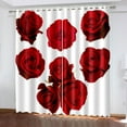 3D Digital Printing Luxury Fashion Red Rose Shading Curtain Living Room ...