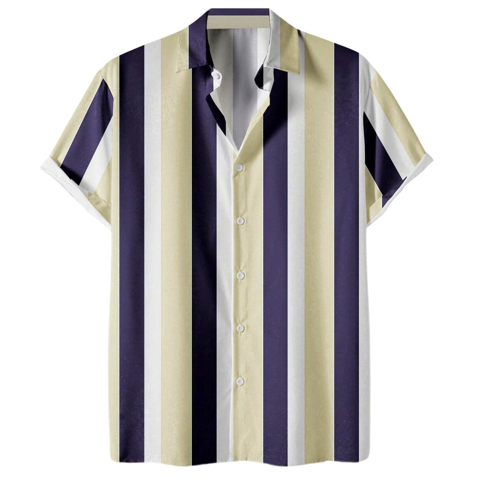3D Digital Printing Men's Shirt with Casual Stripes - Lightweight ...