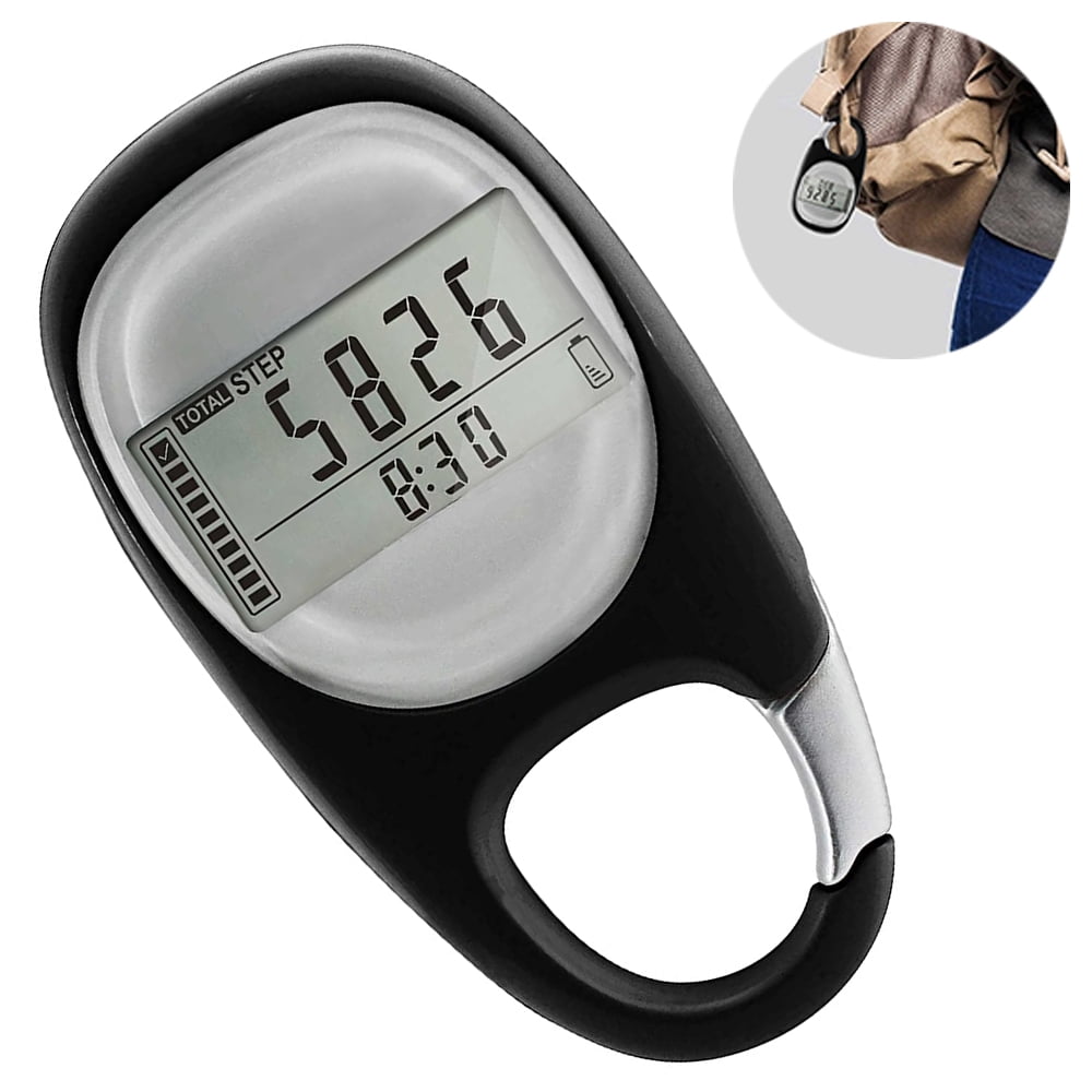 3D Digital Step Counter for Walking Clip on Pedometer with Clip ...