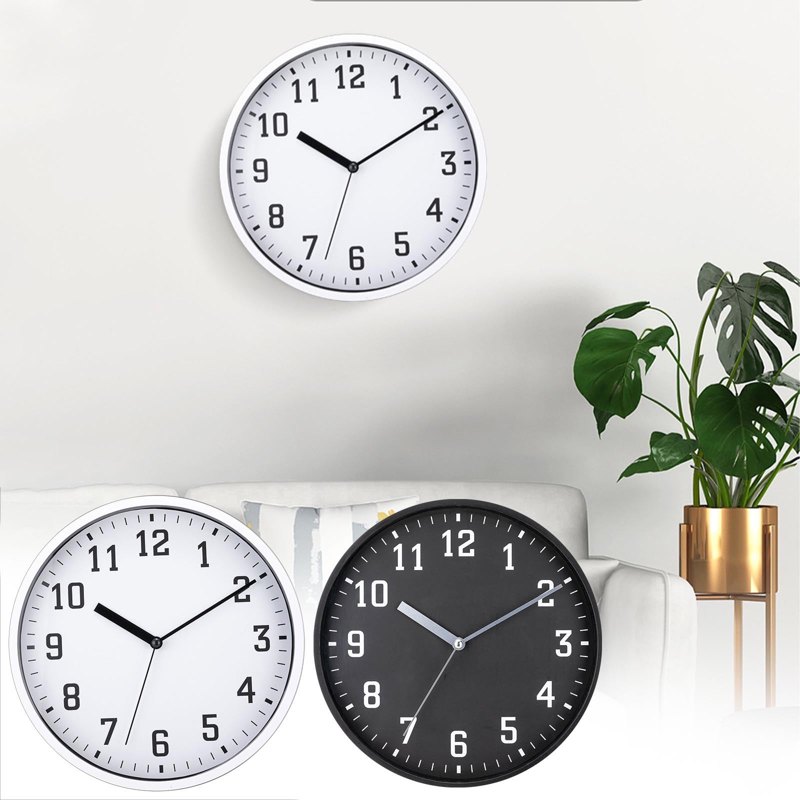 3D Digital Wall Clock, Creative Living Room Decor, 10 Inch Plastic ...