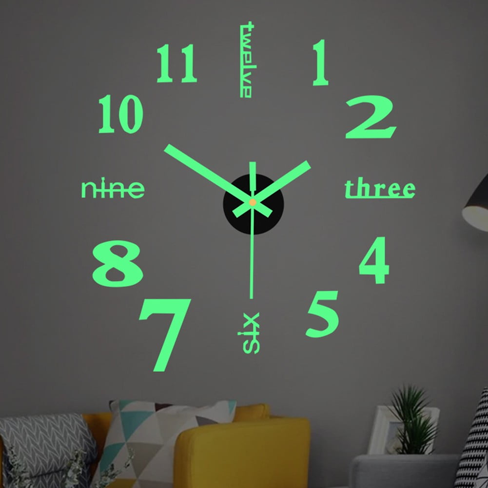 3D Dimensional Clock, DIY 3D Wall Clock, Living Room Office Decorations ...