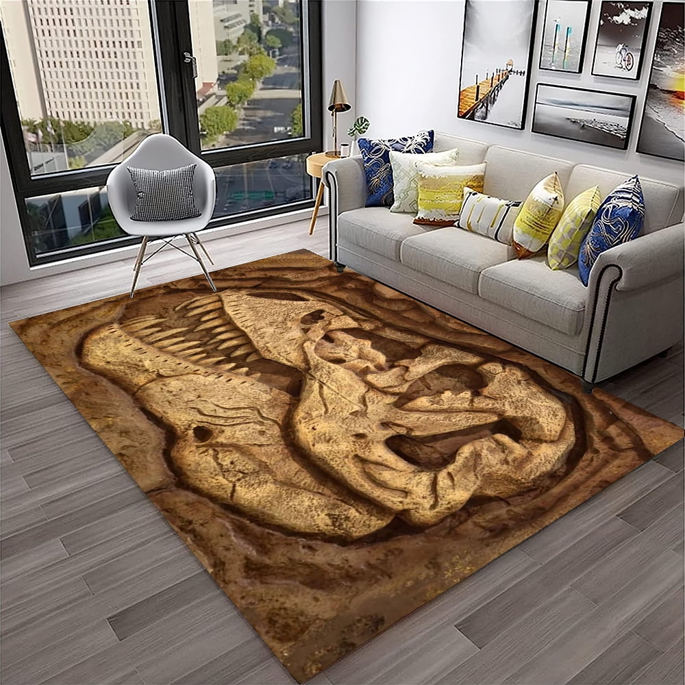 3D Dinosaur Animal Fossil Series Carpet HD Rug for Home Living Room ...