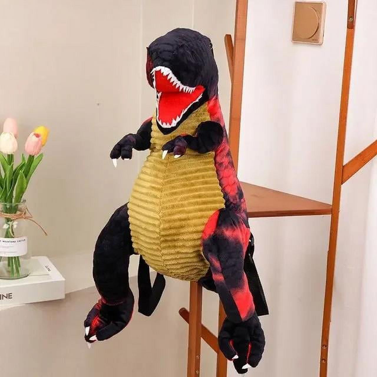 3D Dinosaur Backpack, Plush Dinosaur Zipper Backpack, Adjustable Straps ...