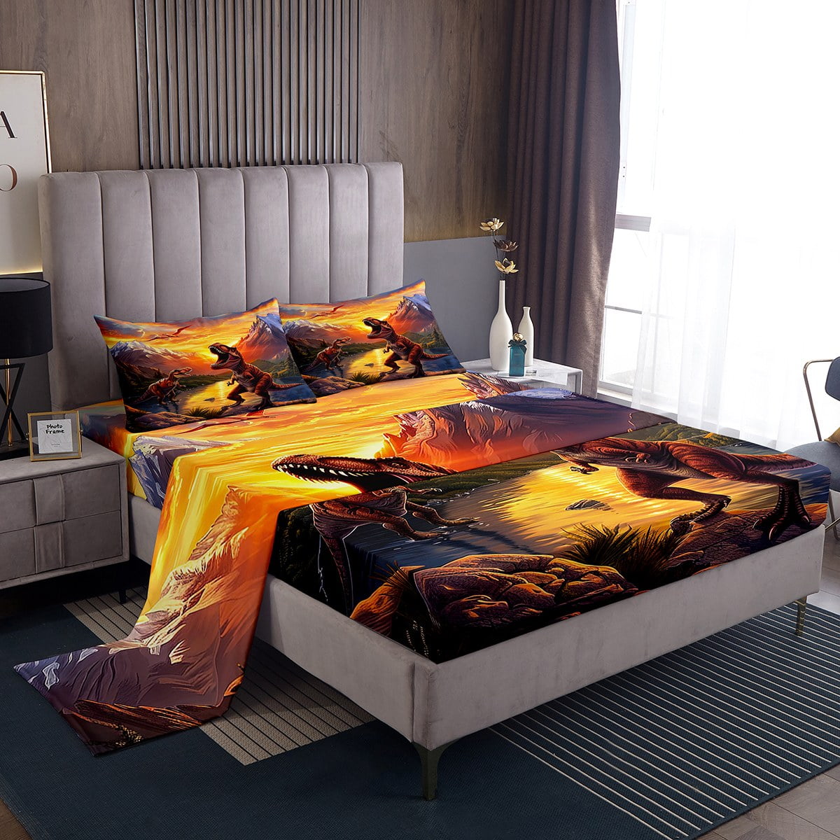 3D Dinosaur Full Sheet Set ,Dino Sheets Jungle Animal Bed Sheets Set ...