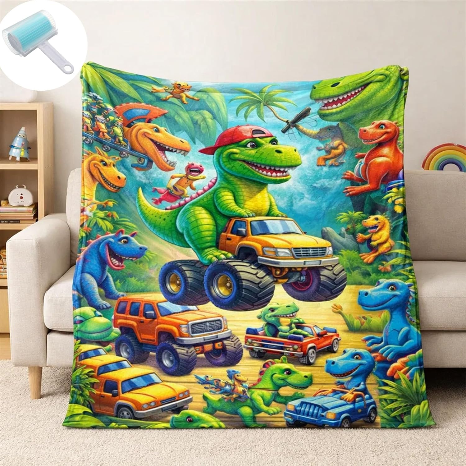 3D Dinosaur hd Digital Blanket, Soft Flannel Dino Throw Blanket for Men ...