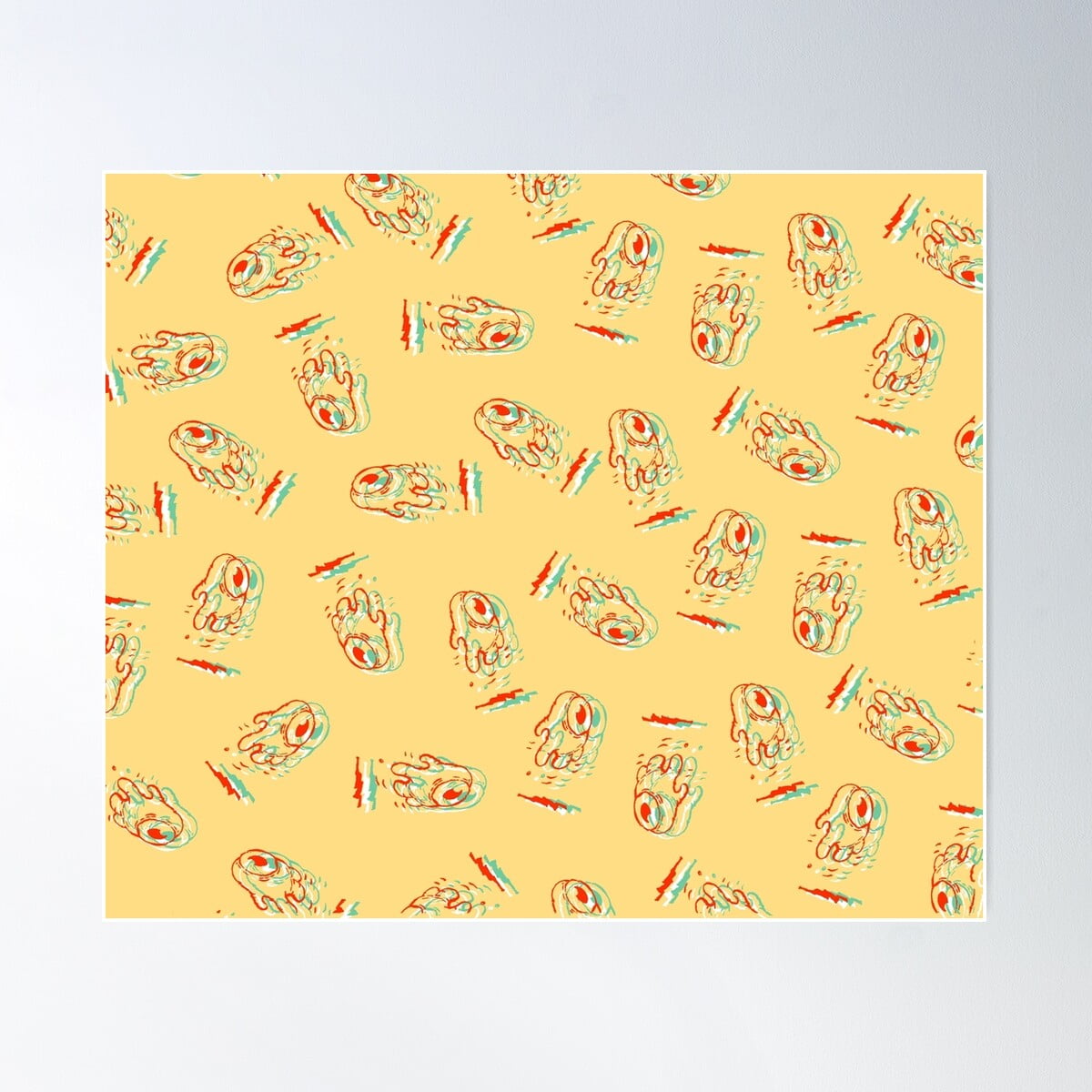 3D Dirty Floating Eyeball Goober Pattern Poster Wall Art, Modern Wall ...