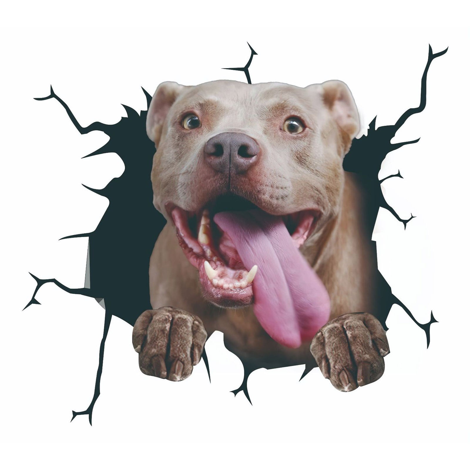 3D Dog Crack Sticker PVC Plastic Decal for Car Windows, Laptop ...