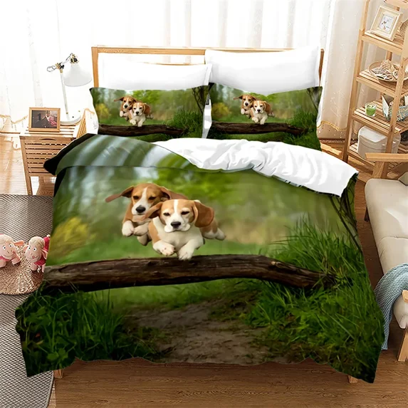 3D Dog Duvet Cover For Kids Teen Boys Room r Microfiber Animal Theme ...
