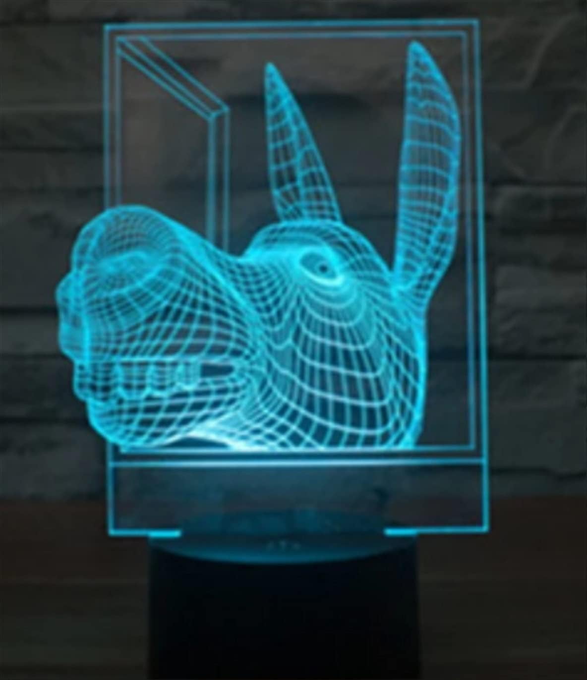 3D Donkey Night Light Table Desk Optical Illusion Lamps 7 Color ...