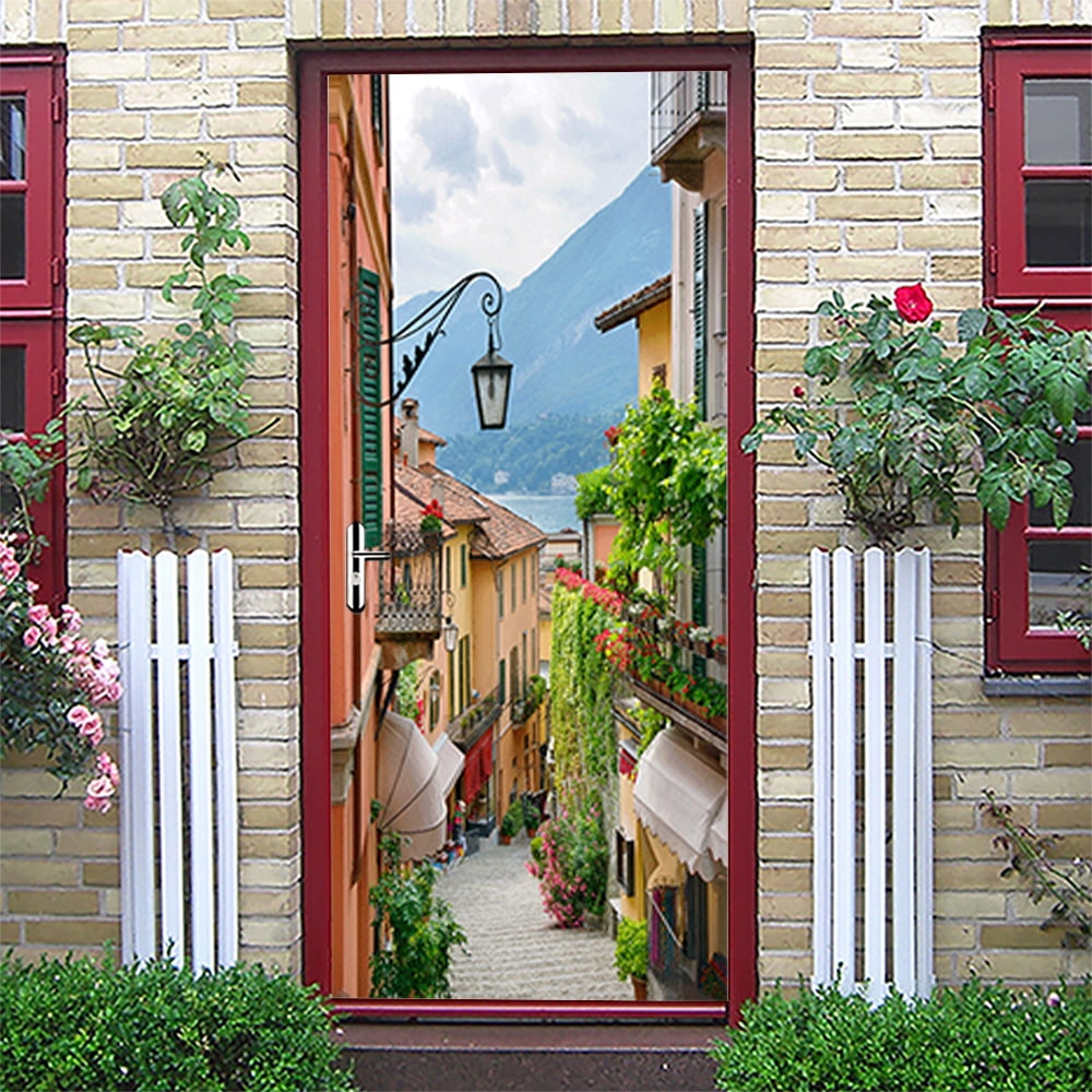 3D Door Decal Abstract Cubism Art Abstract Door Removable Adhesive PVC ...