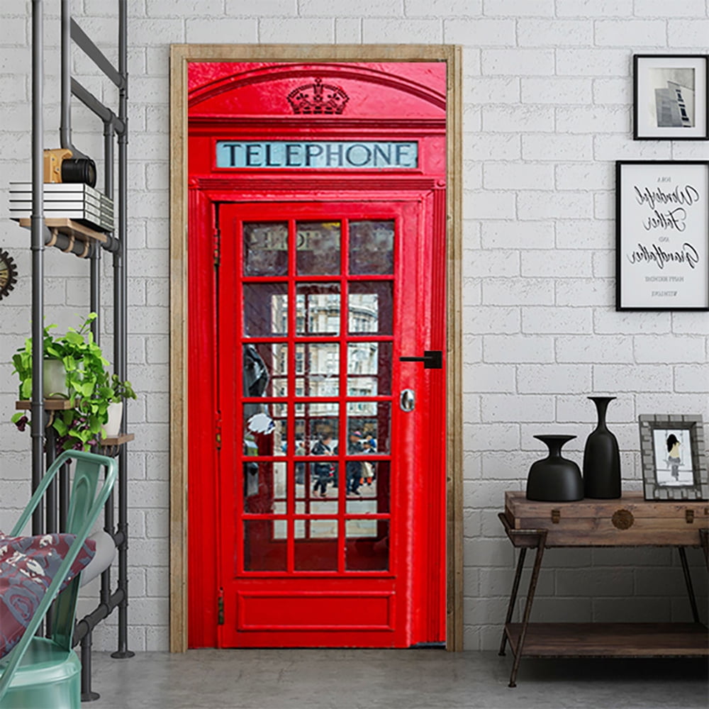 3D Door Decal Abstract Cubism Art Abstract Door Removable Adhesive PVC ...