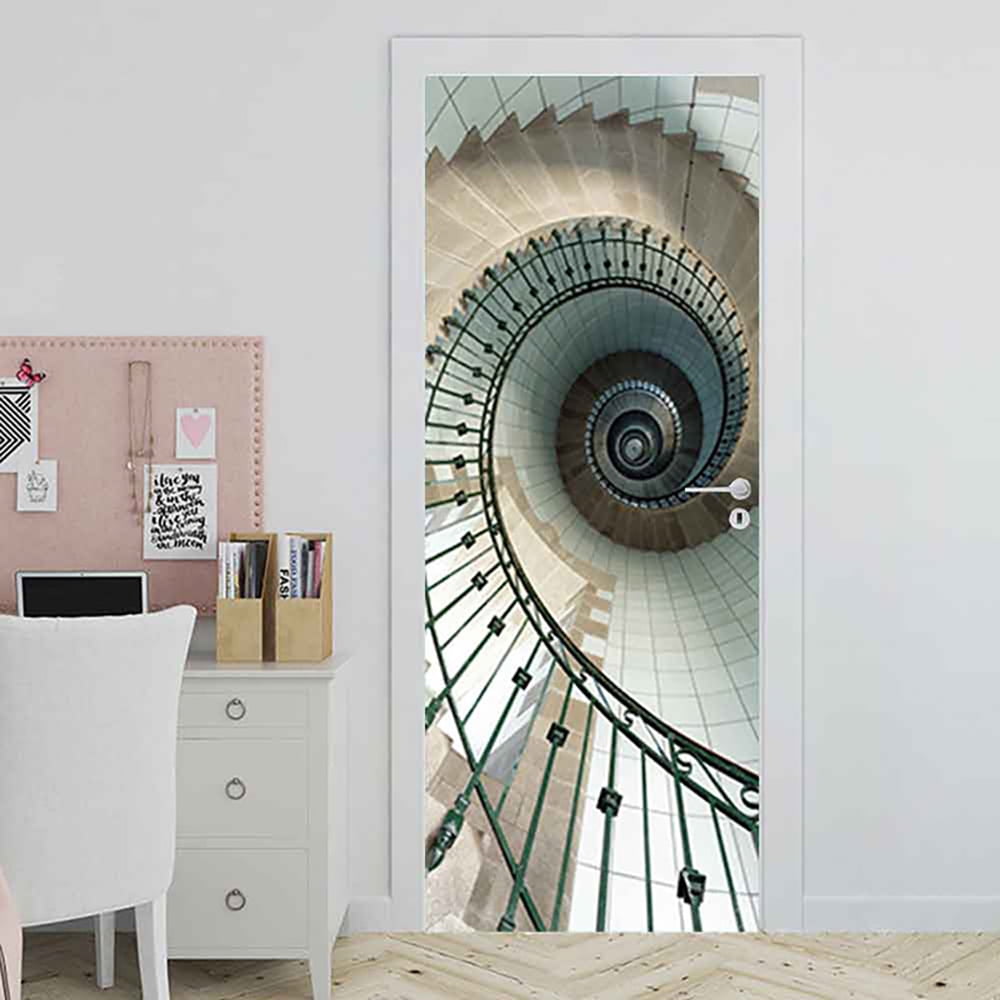 3D Door Decal Abstract Cubism Art Abstract Door Removable Adhesive PVC ...