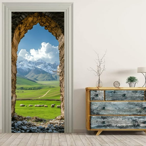 3D Door Decal Stickers Murals Wallpaper Vinyl Peel and Stick Removable ...