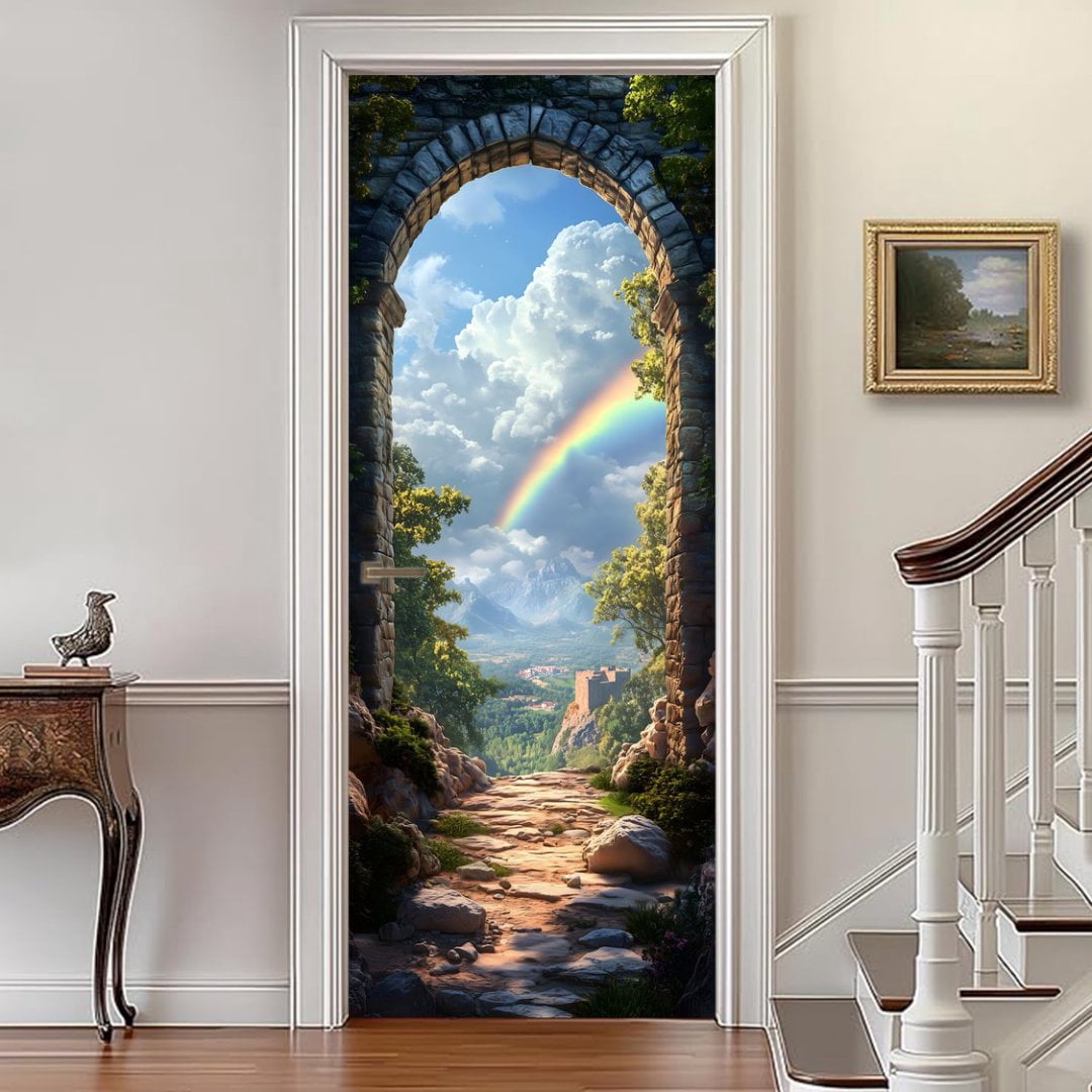 3D Door Decals Wall Decorative Murals Wallpaper Vinyl Peel and Stick ...
