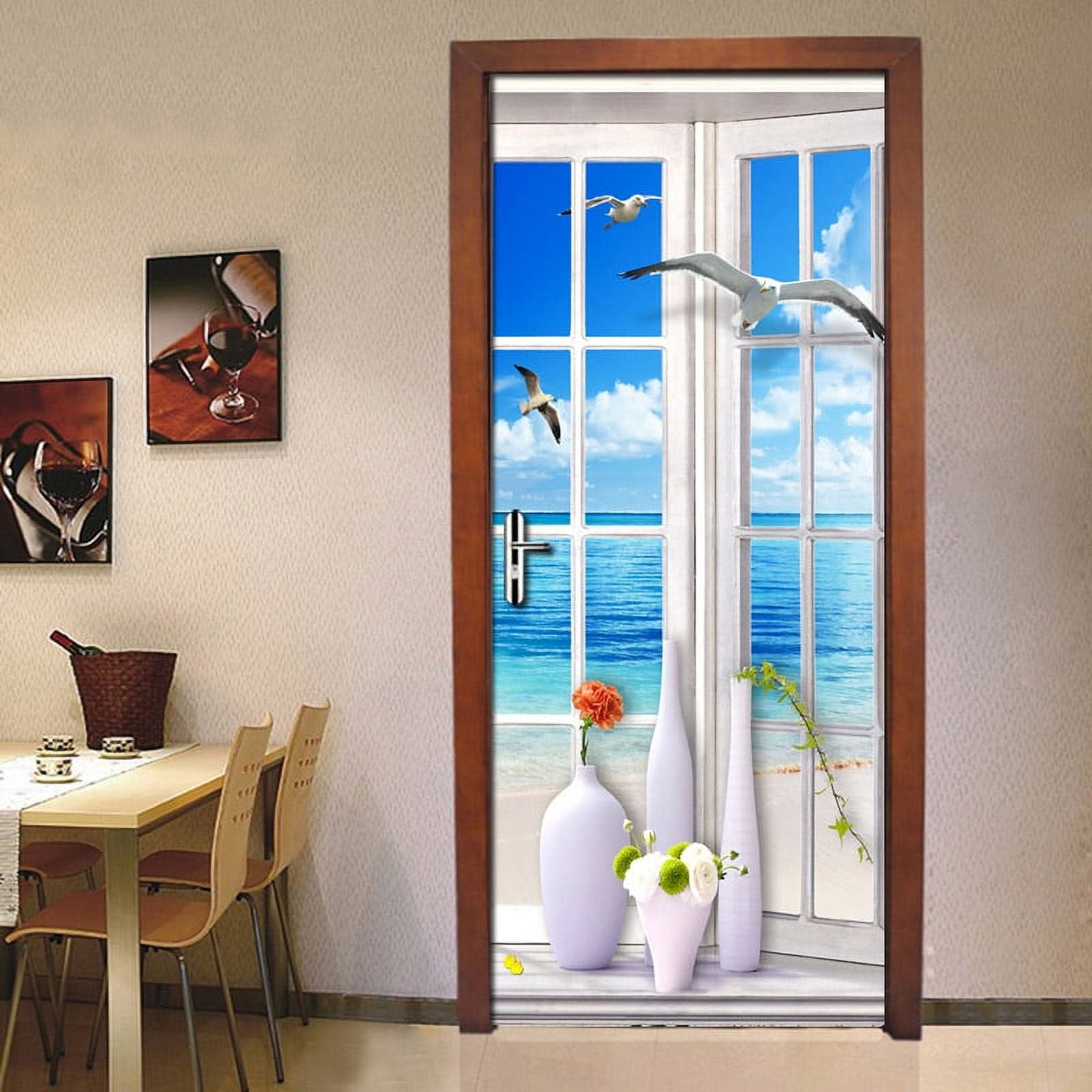 3D Door Sticker Decals Art r Vinyl Removable Mural Poster Scenery ...