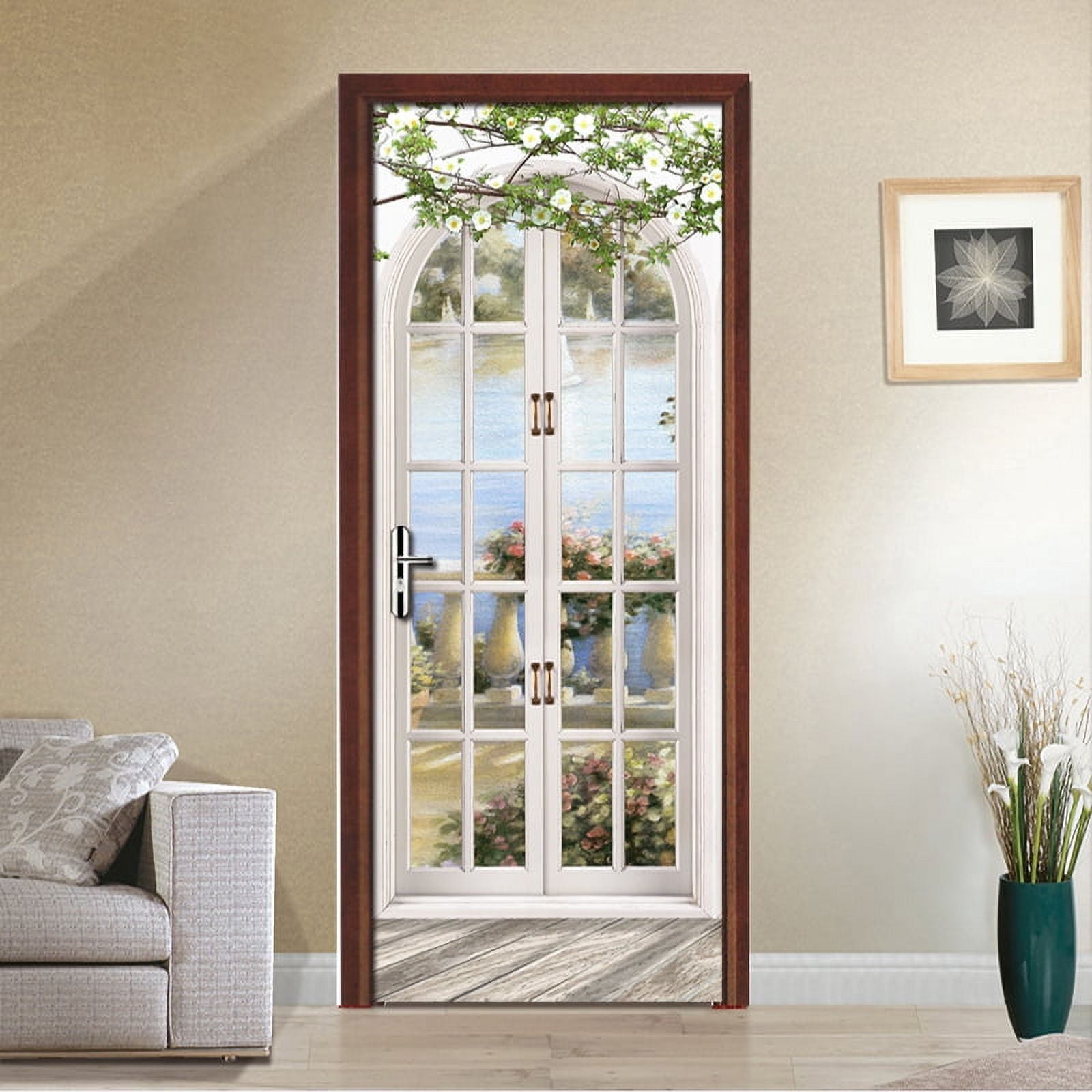 3D Door Sticker European Style Arch Wall Mural Art Wallpaper Poster ...