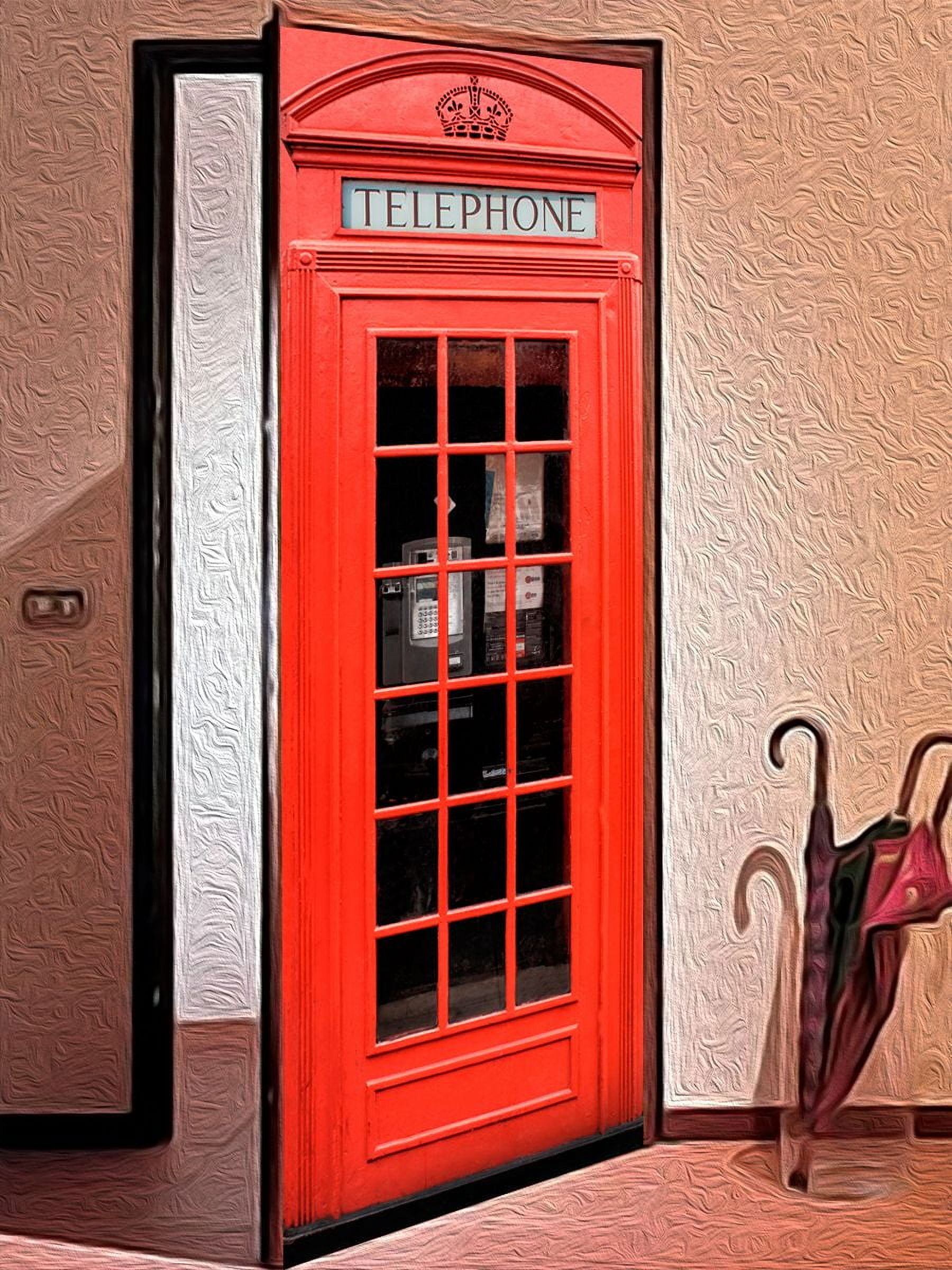 3D Door Sticker European UK Telephone Booth Wall Mural Art Wallpaper ...