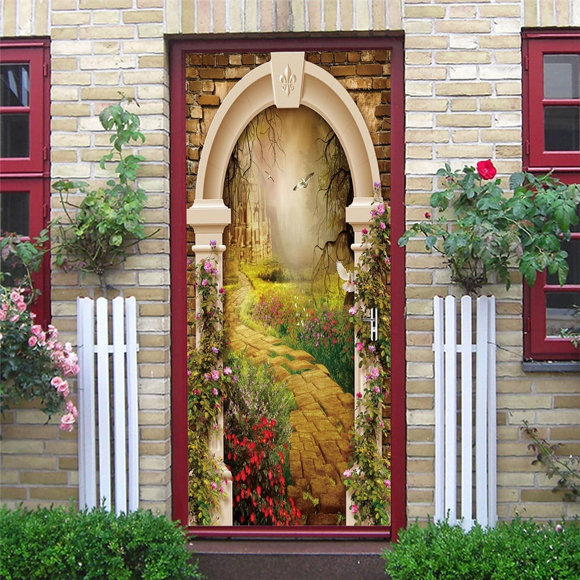 3D Door Sticker Forest Wall Mural Art Wood Waterproof Wallpaper Poster ...
