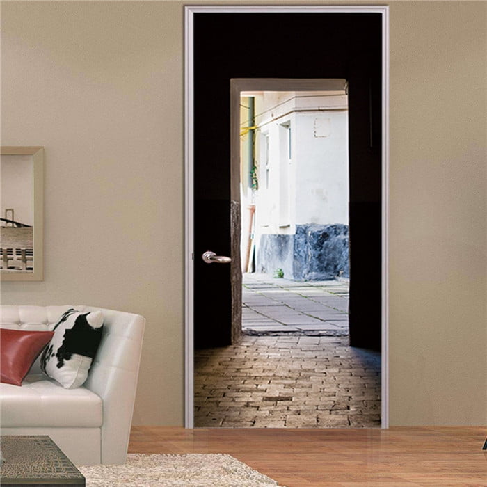 3D Door Sticker PVC DIY deursticker Peel and Stick Wallpaper for Doors ...