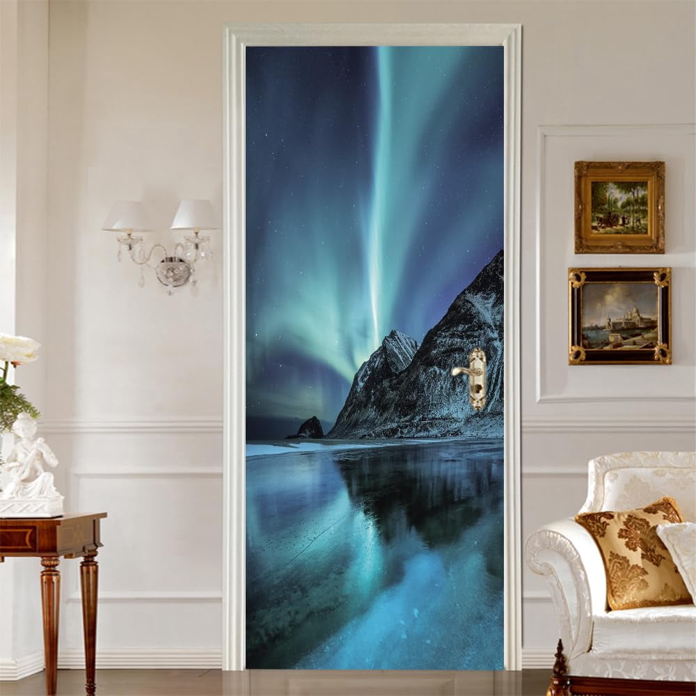 3D Door Sticker Peel and Stick Murals Removable self-Adhesive Door ...