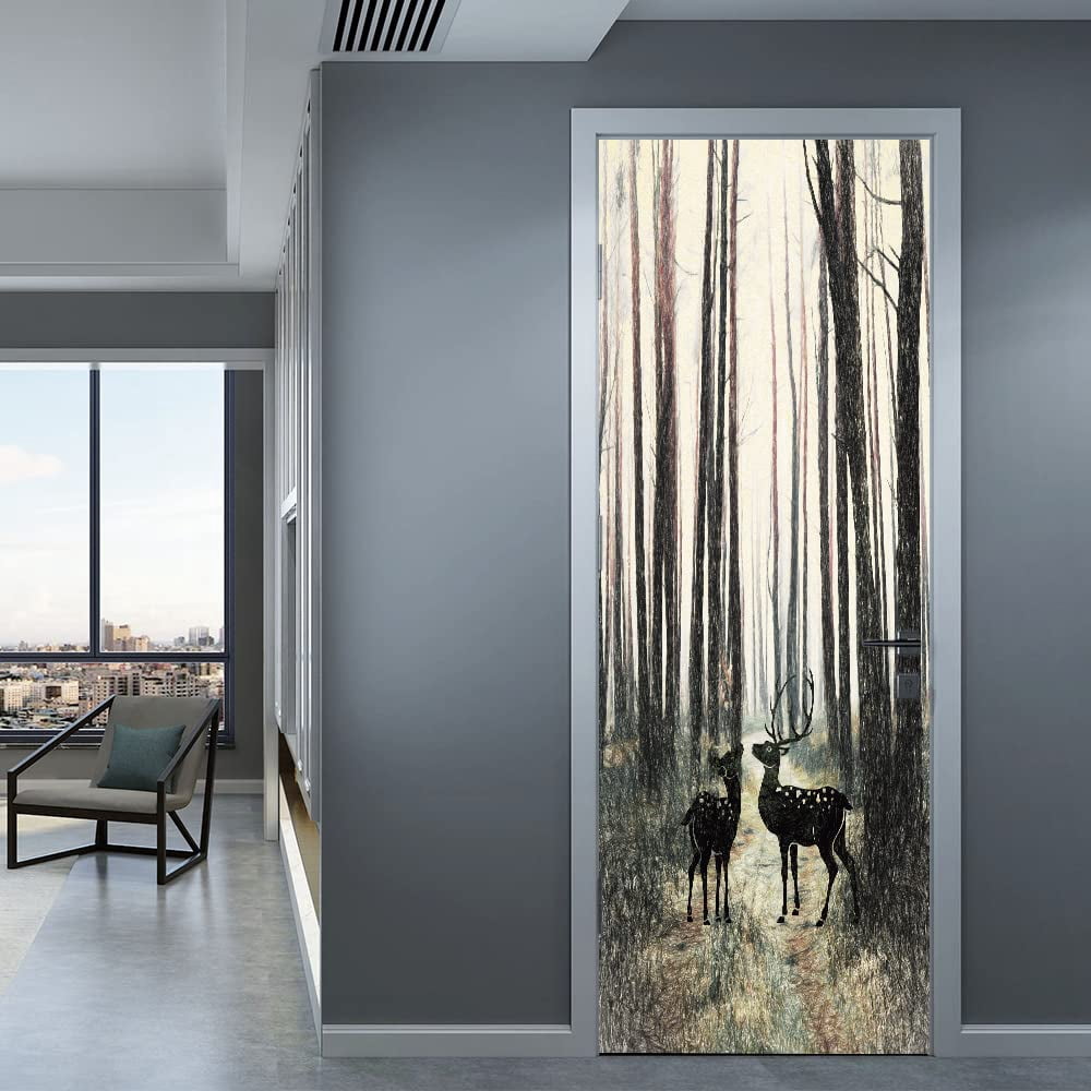 3D Door Sticker Peel and Stick Murals Removable self-Adhesive Door ...