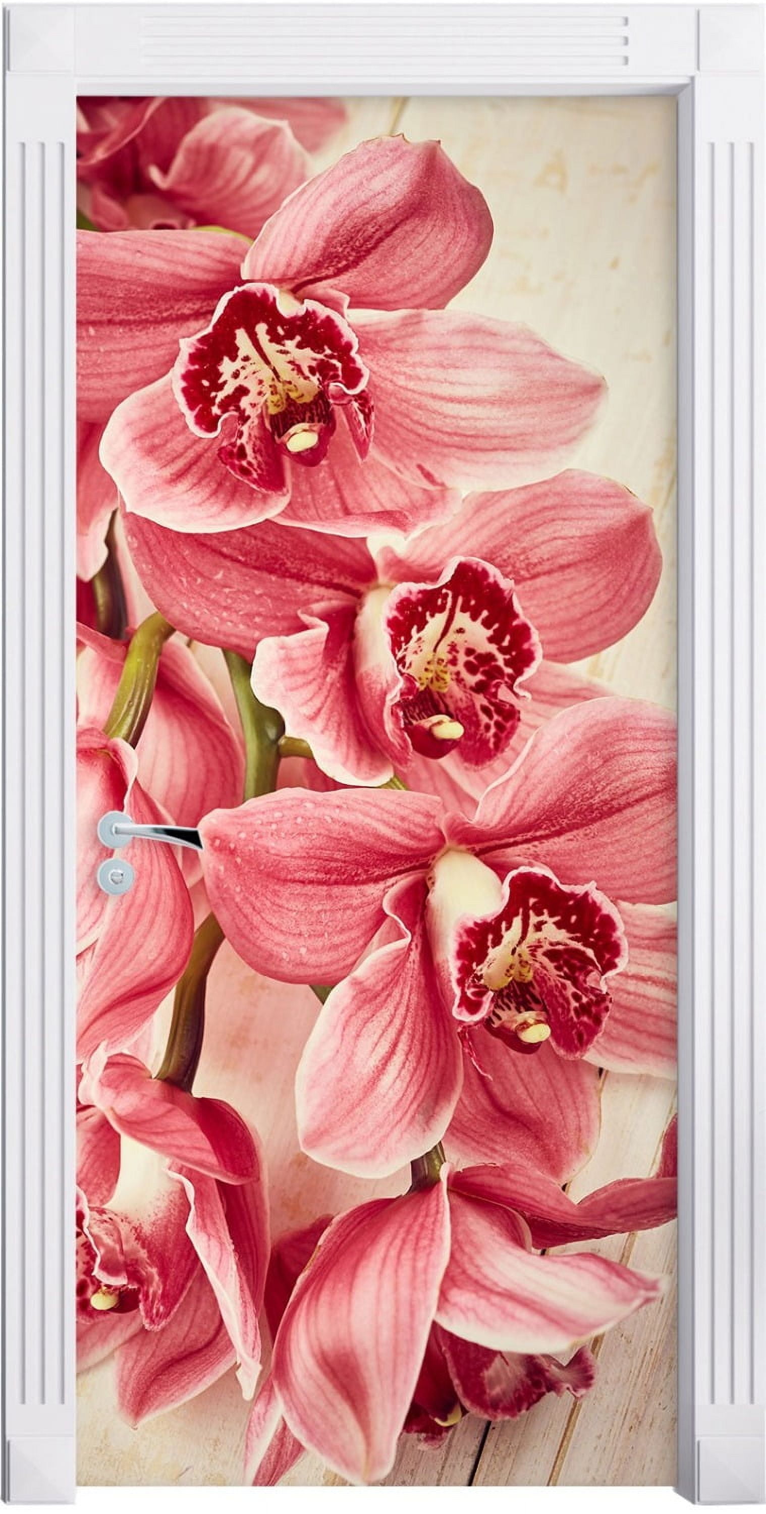 3D Door Sticker Pretty Flower String Wall Mural Art Wallpaper Door Stickers PVC Self Adhesive ...