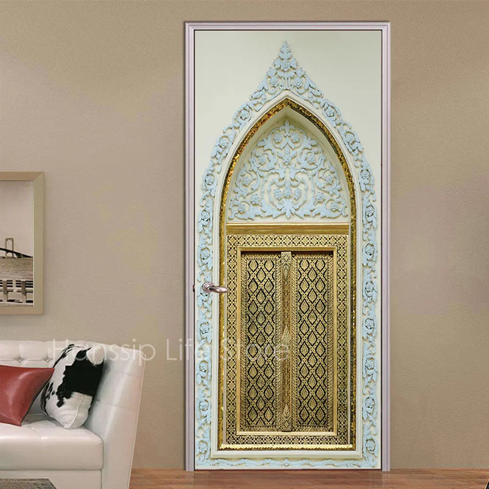 3D Door Sticker Symmetrical Design Poster Self-adhesive PVC Art ...